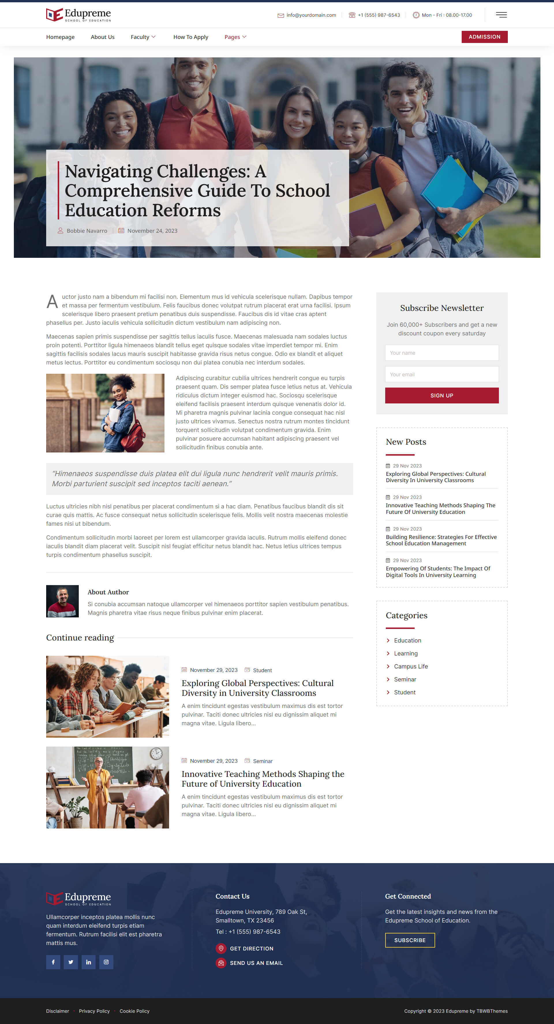 Edupreme - University & College Elementor Template Kit by TBWBthemes